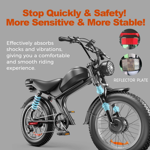 EMOKO C93 2000W Electric Bike Dual Motor 48V 23Ah Fat tire Mountain E ...
