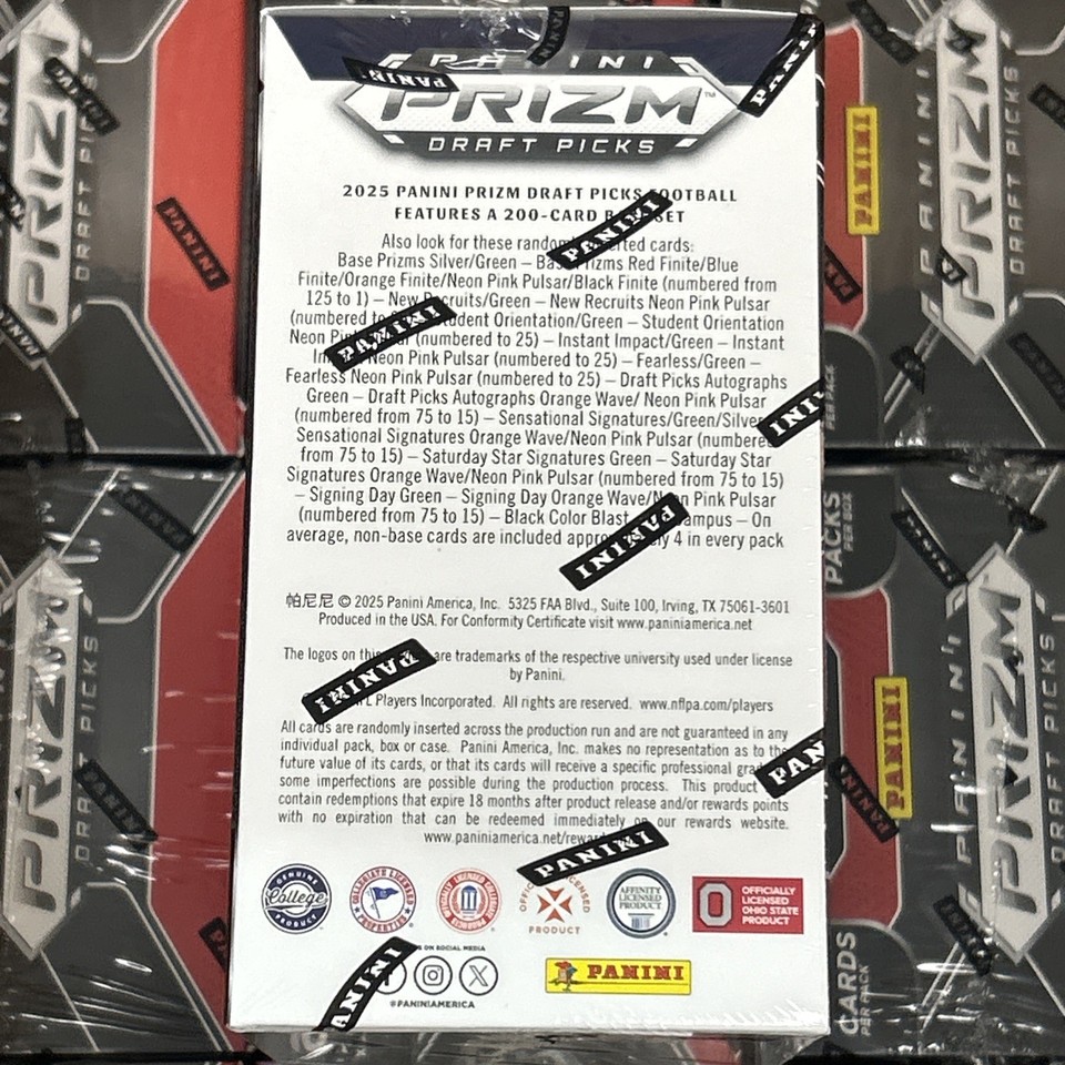 2025 Panini Prizm Draft Picks Football Factory Sealed Hobby Blaster Box ...