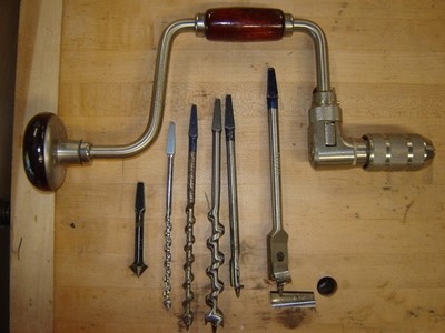Ratcheting Brace and bit woodworking Hand Drill with bits | eBay