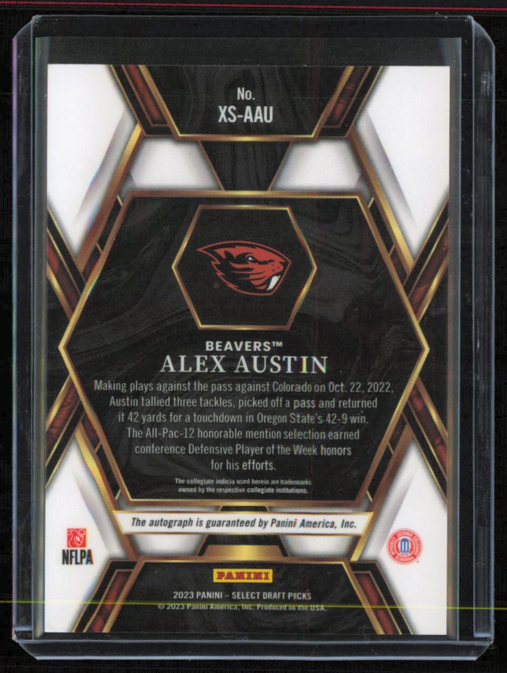 Alex Austin 2023 Panini Select Draft #XS-AAU X-Factor Auto RC | eBay