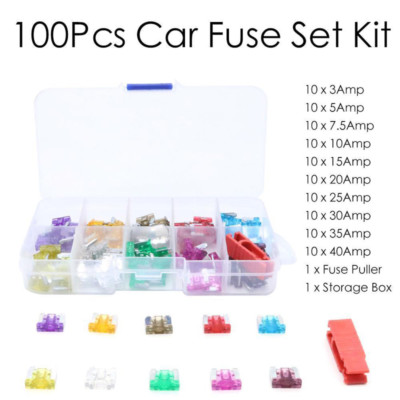 100Pcs 3-40AMP Assorted Car Truck Micro Low Profile Fuse Micro Blade ...