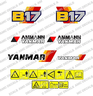 YANMAR B17 DIGGER DECAL STICKER SET | eBay