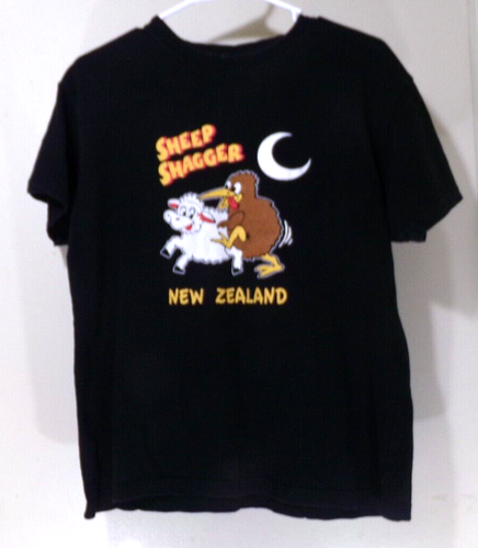 BLACK "SHEEP SHAGGER NEW ZEALAND" T-SHIRT SIZE L V88CR ts88cr | eBay