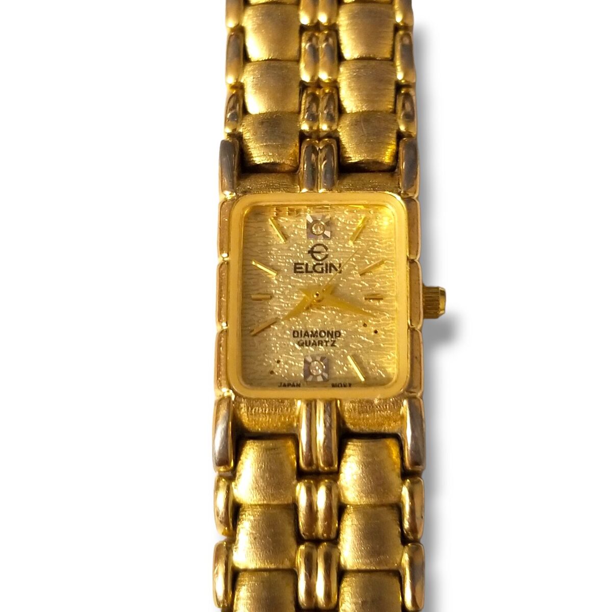 Vintage Elgin Diamond Elegant Gold Tone Quartz Bracelet Vintage Elgin Diamond Elegant Gold Tone Quartz Bracelet