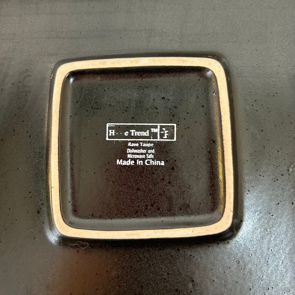 Home Trends Square Rave Taupe Plates | eBay
