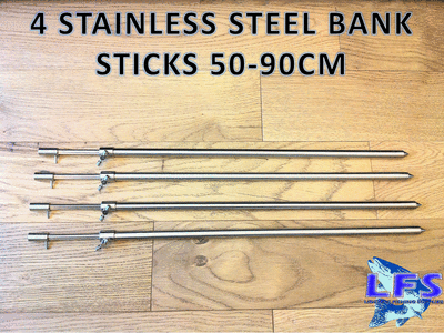 4 x New Stainless Steel Fishing Bank Sticks 50-90cm | eBay UK