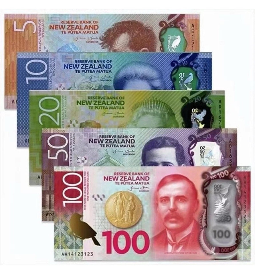 Set 5 Pcs New Zealand 5 10 20 50 100 Dollars Polymer NEW UNC Banknote ...