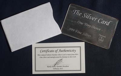 PYROMET SILVER CARD 1 OZ 0.999 FINE SILVER LOT 200212 | eBay