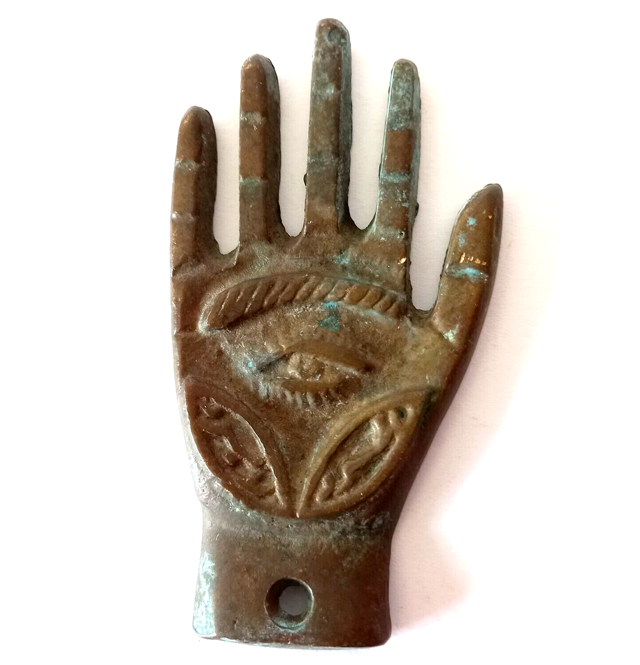 Vintage Hand Palm Protect Eye Envy Evil Pendant Rare Brass Installed ...