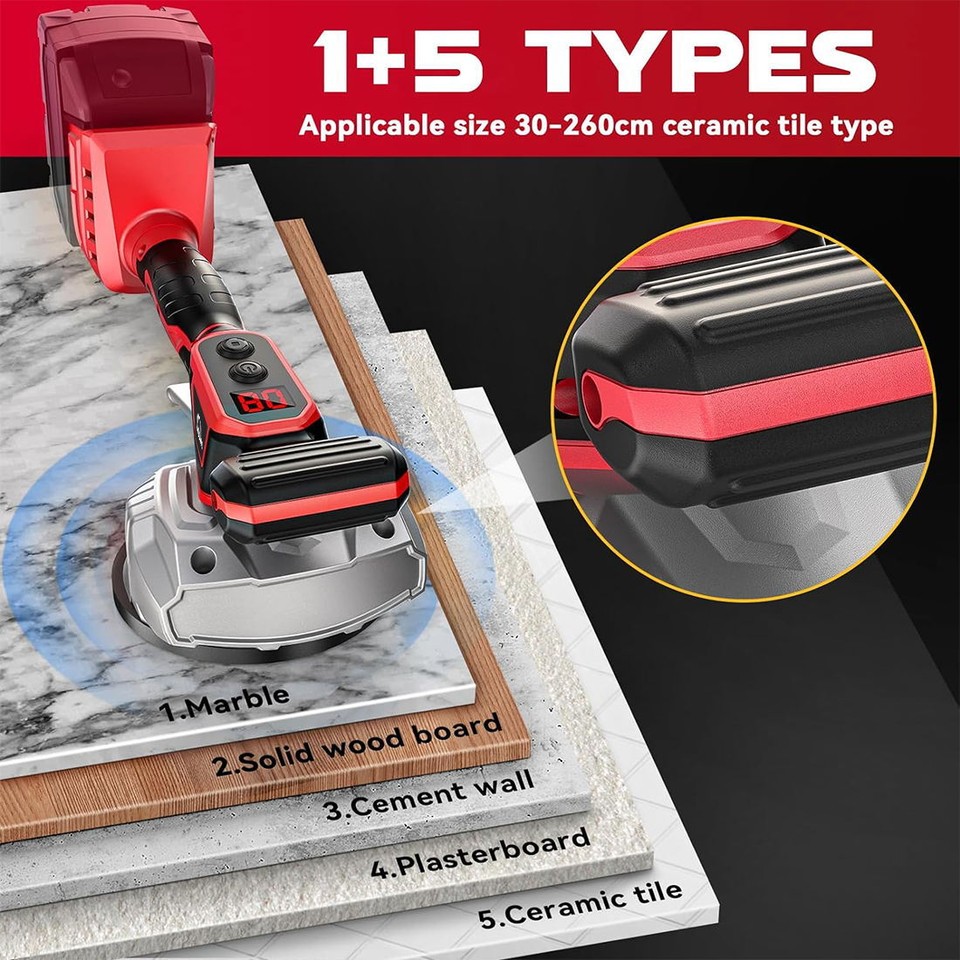 Tile Vibration Leveling Machine for Milwaukee 18V Battery,Suction Cup 8 ...