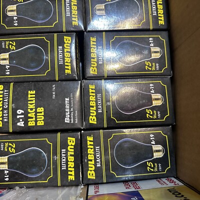 Bulbrite 75W A19 Blacklite Lightbulb LOT OF 20 NOS | eBay