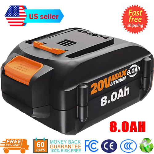8.0Ah For WORX 20V MAX Lithium Battery WA3520 WA3525 WA3575 WG155 WG540 ...