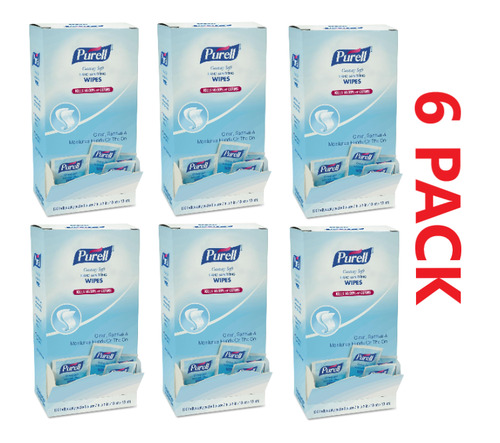 6 PACK PURELL 9027-12 Sanitizer Wipes,Box,7 x 5" PURELL 9027-120 wipes ...
