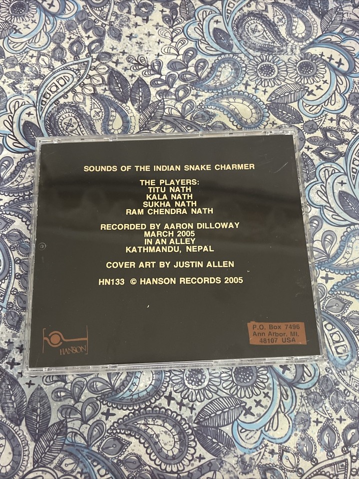AARON DILLOWAY NATH FAMILY SOUNDS OF THE INDIAN SNAKE CHARMERS CD 2006 ...