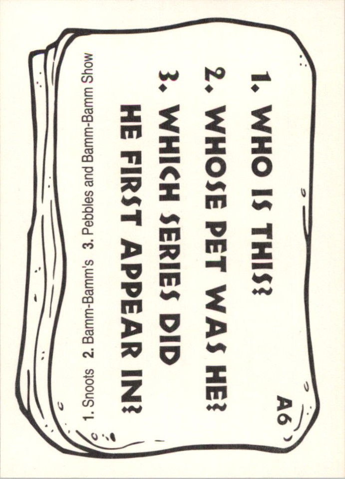 1993 The Flintstones Whatzit Coloring Cards #A6 Snoots - NM-MT | eBay