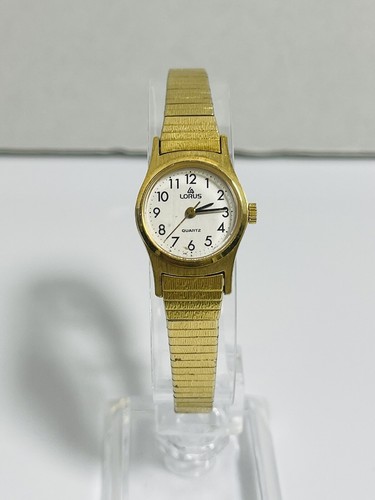 Vintage Lorus Watch Women Gold Tone White Dial Round 19mm V236-0080 New ...