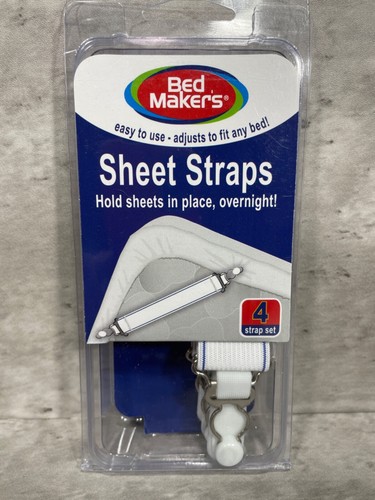 Bed Makers Sheet Straps 4 White Straps Adjusts for Any Bed New ...