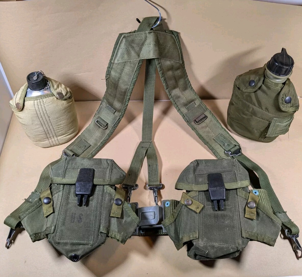 US Military Alice Field Gear Web Belt Suspenders Ammo Pouches Canteen ...
