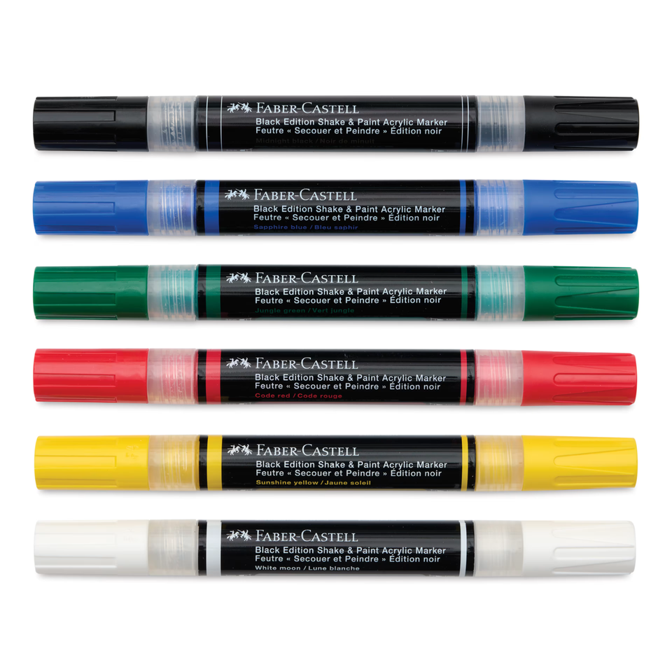 Faber-Castell Black Edition Shake and Paint Twin Acrylic Marker ...