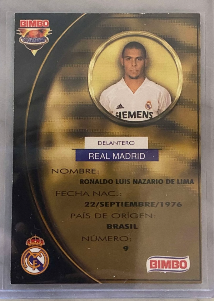 2005 Bimbo Cards Ronaldo Nazario R9 Real Madrid Brazil Legend | eBay
