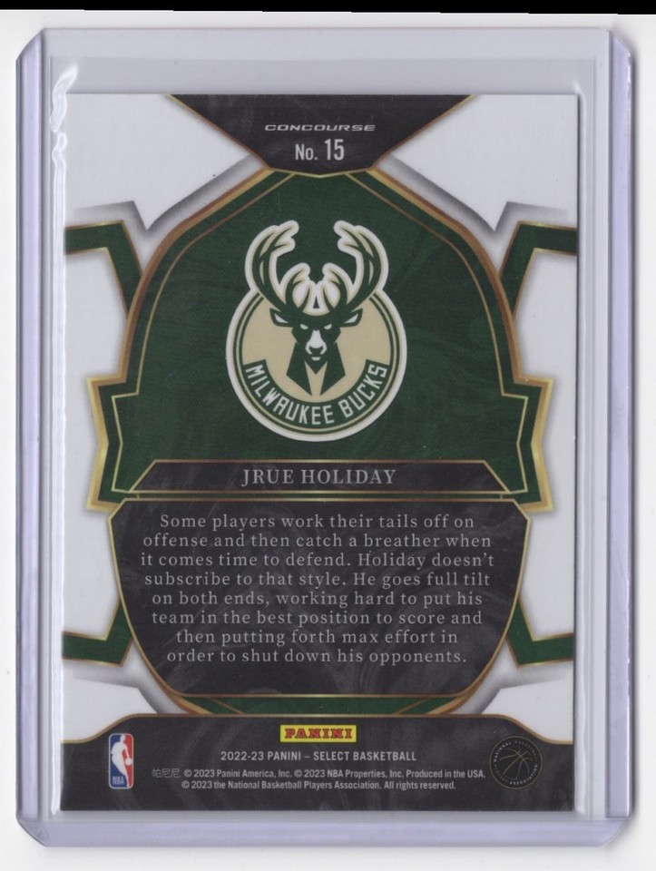 2022-23 Panini Select Blue Jrue Holiday Milwaukee Bucks #15 | eBay