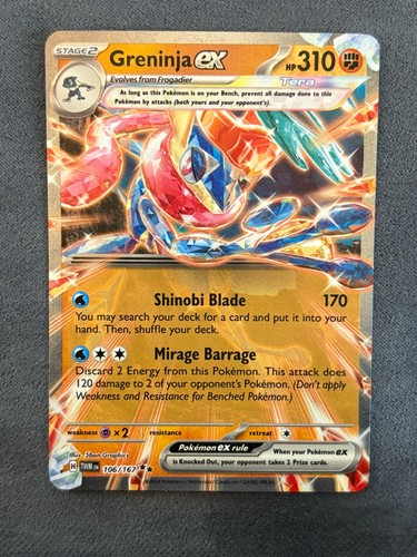Greninja ex 106/167 Pokemon Twilight Masquerade Double Rare Near Mint ...