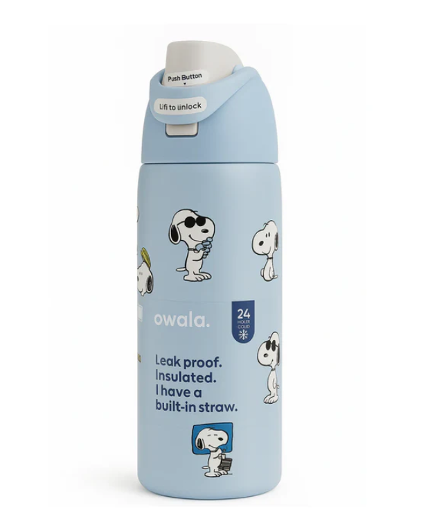 New Blue Snoopy Water Bottle Owala 32oz Stainless Steel Exclusive ...
