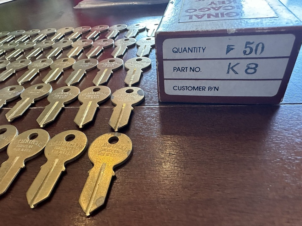 VTG Original Chicago Lock Co key blanks No. K8 New Old Stock Complete ...