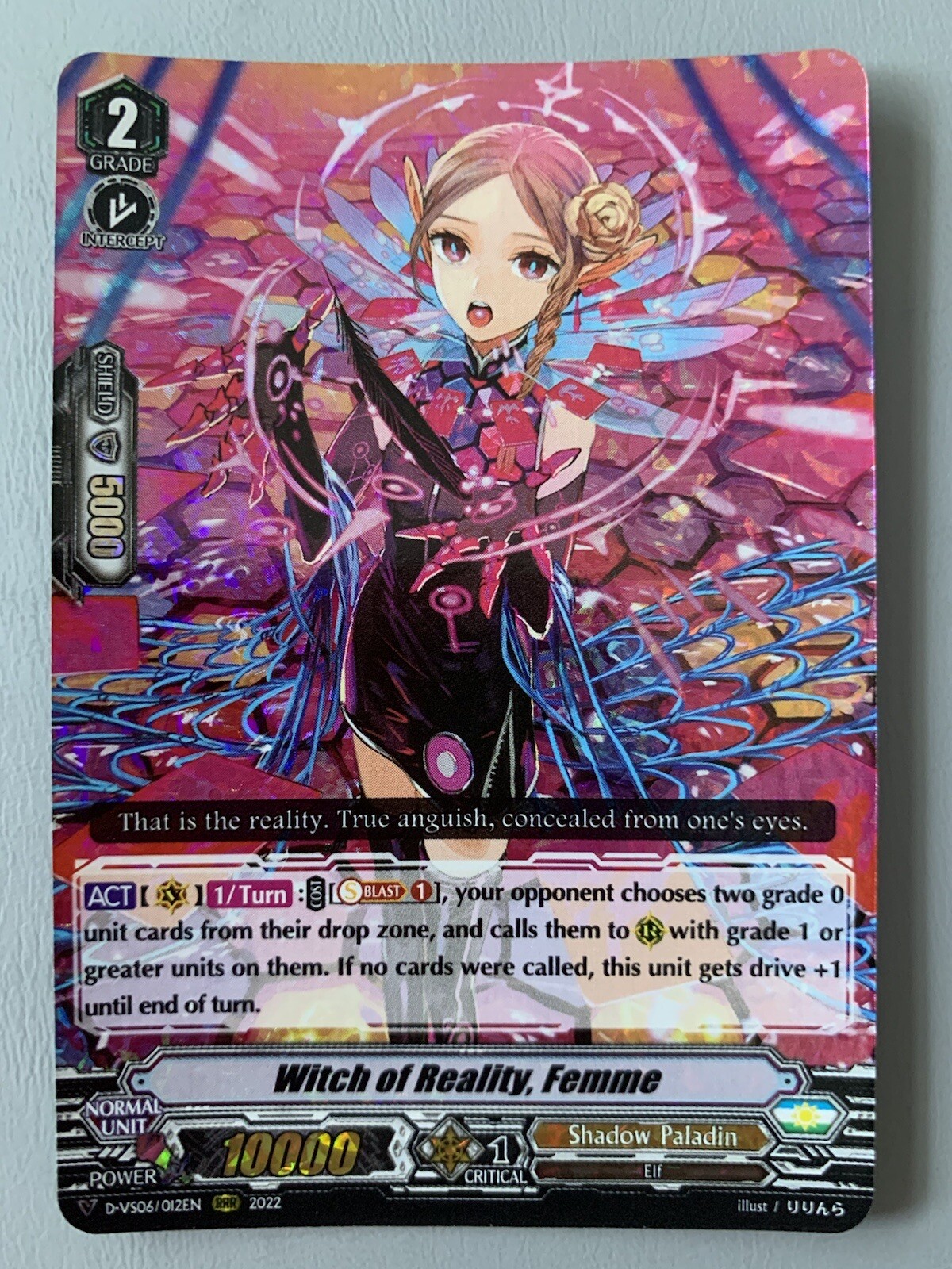CARDFIGHT VANGUARD WITCH OF REALITY FEMME (SHADOW PALADIN) D-VS06/012EN RRR | eBay