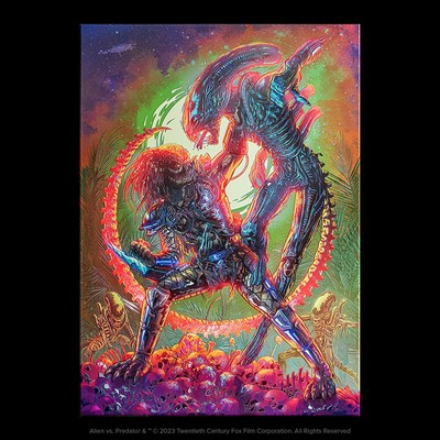 Displate Limited Edition Alien vs. Predator Glows in the Dark Black ...