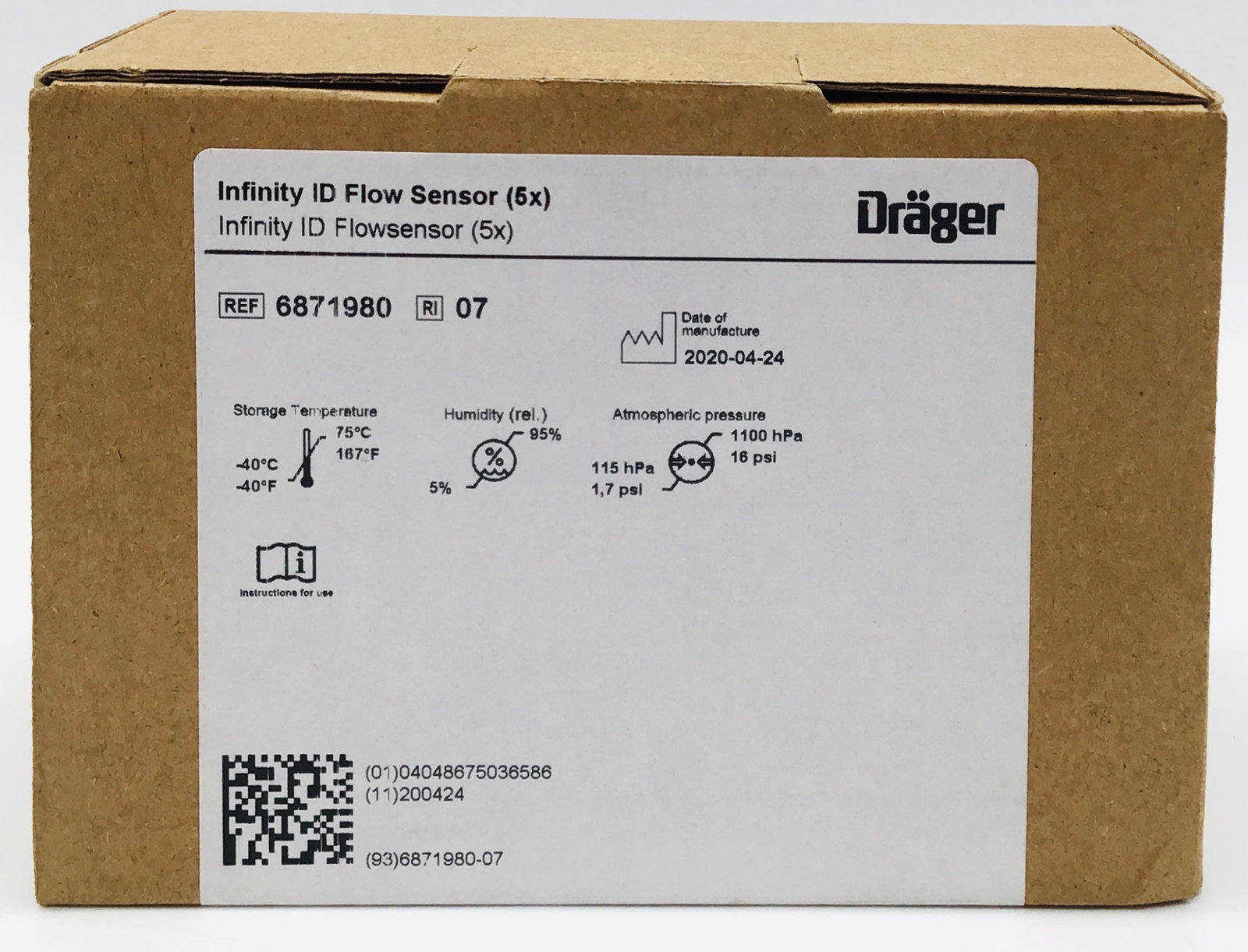Drager 6871980 Infinity ID Flow Sensor – Box of 5 – Sistema de Gestión ...