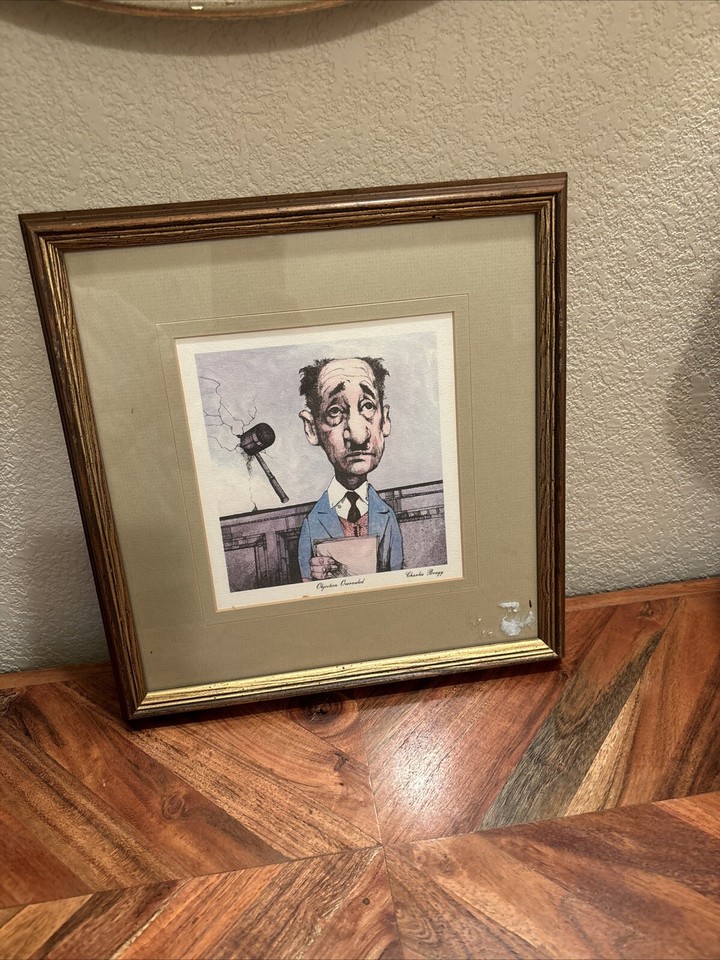 Charles Bragg "Objection Overruled" A/P litho of etching, framed w ...