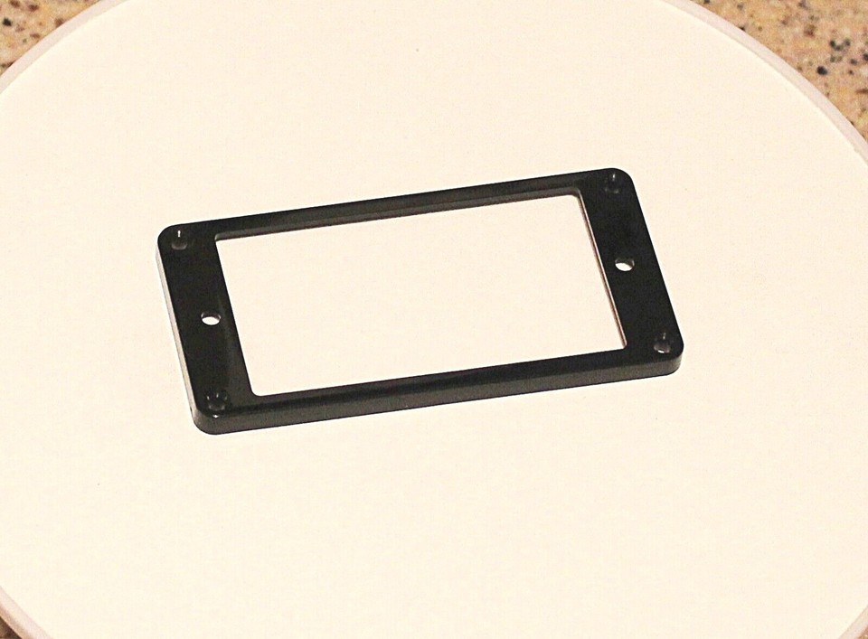 (1) New Custom Color Humbucker Ring Black Plastic Flat Frame No Taper ...