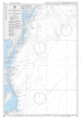 2861 US East Coast Delaware Bay Cape Hatteras Chart Map Maritime Wall ...