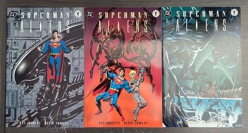SUPERMAN VS ALIENS #1-3 --- COMPLETE SERIES! HI-GRADE! DC! 1995! ALL NM ...