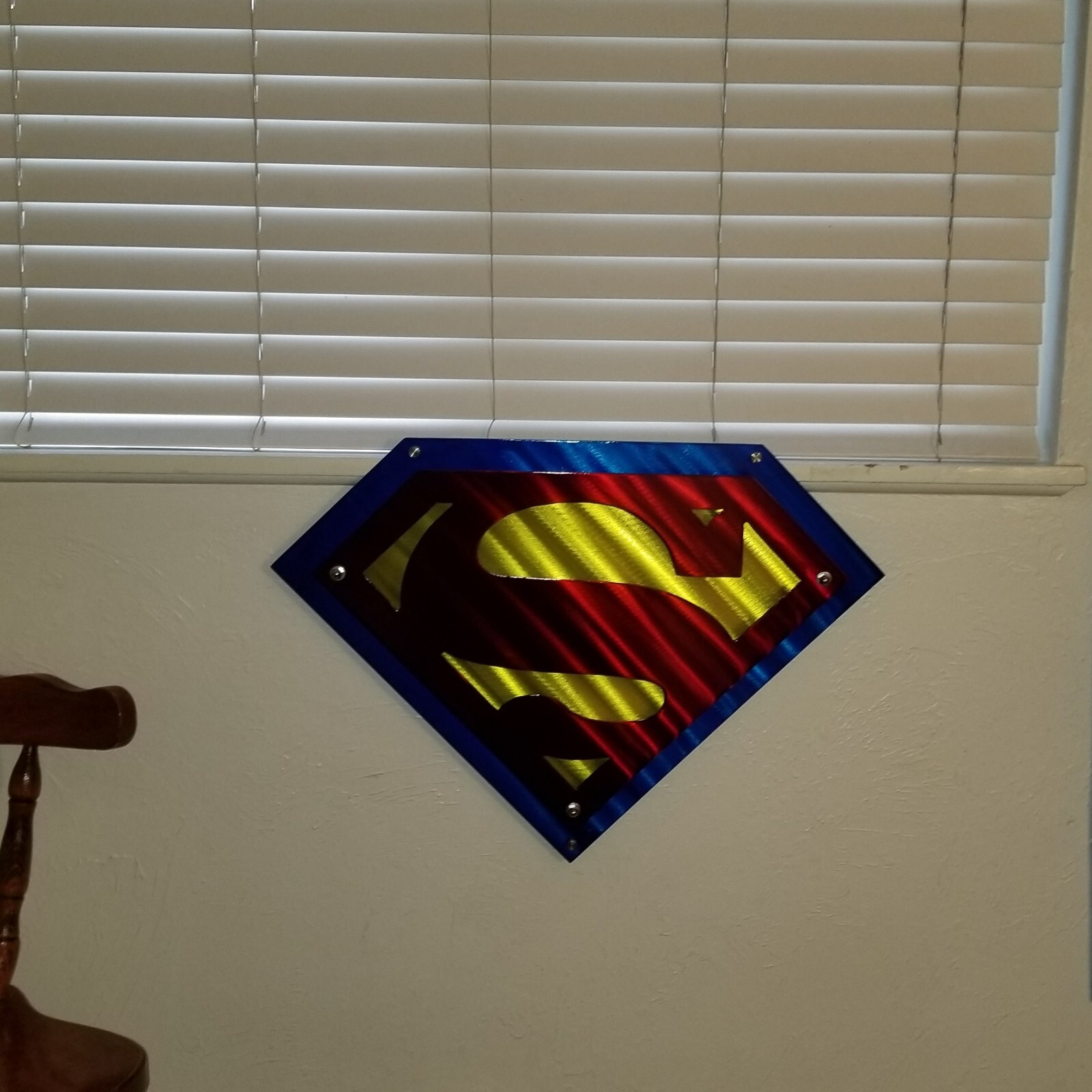 Metal Superman logo wall sculpture logo sign custom 24" Wall Art Home ...