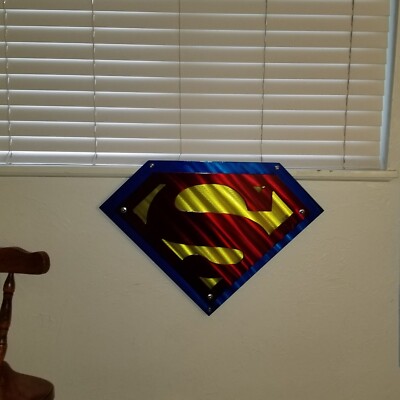 Metal Superman logo wall sculpture logo sign custom 24" Wall Art Home ...