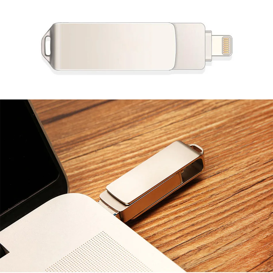 1TB USB Flash Drive 256GB U Disk 3 in 1 Storage Memory Stick For iPhone ...