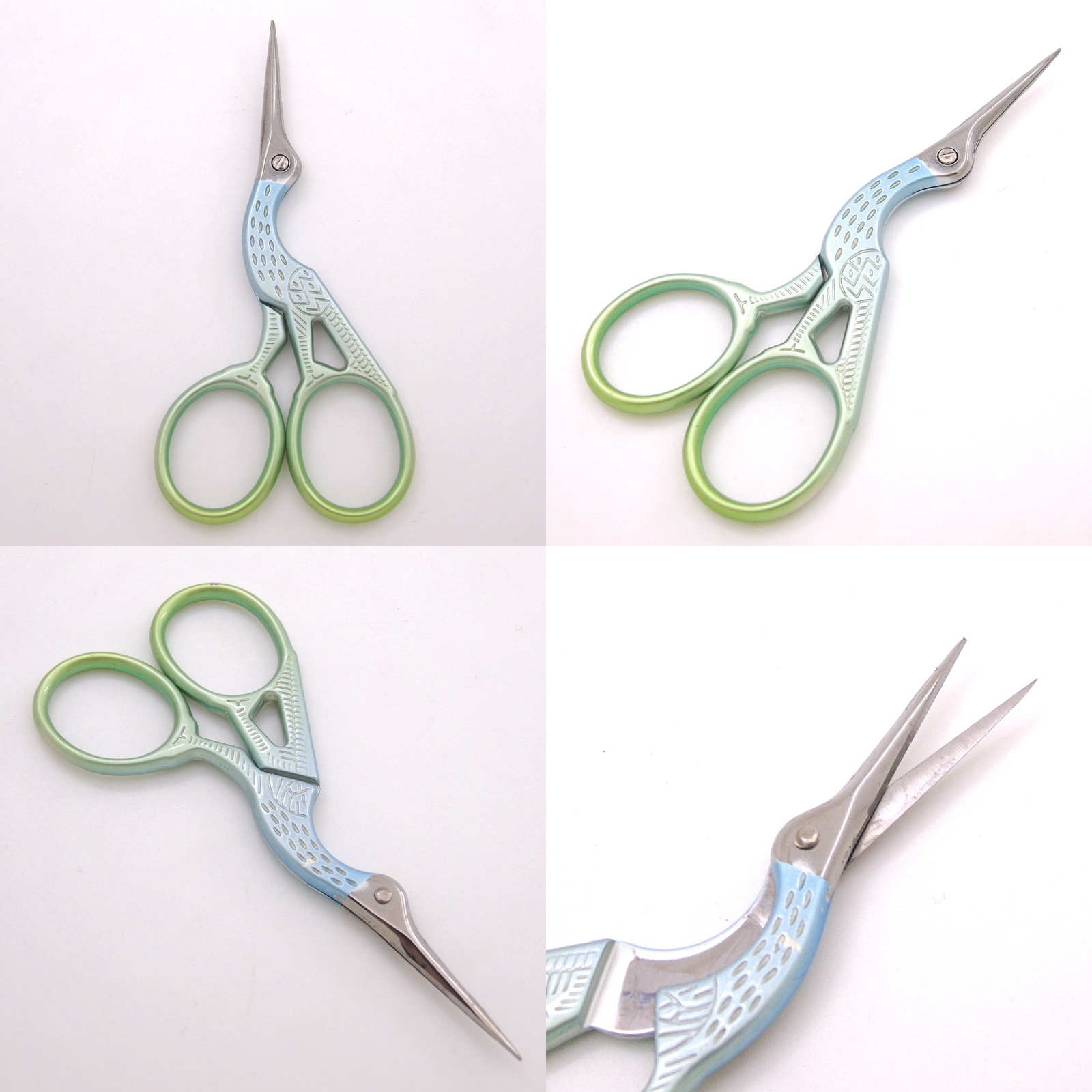 1pc Vintage Colorful Stork Crane Scissors Antique Cutter Sewing Tool ...