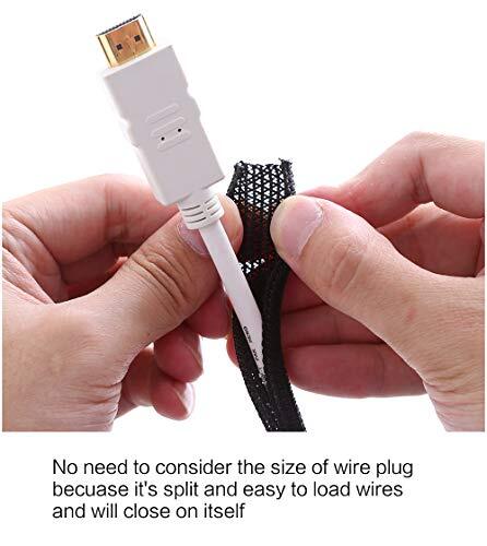 10Ft 1/4 Inch Split Cable Management Sleeve Braided Mesh Wire Loom ...