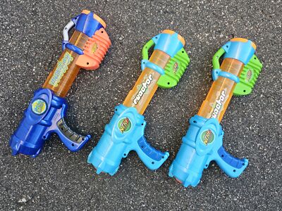 NERF Reactor Foam Ball Blaster Gun Hasbro 2003 Blue Green Orange ...