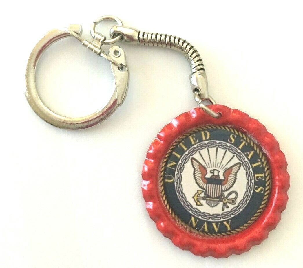 United States Navy Bottle Cap Keychain on silvertone keyring | eBay