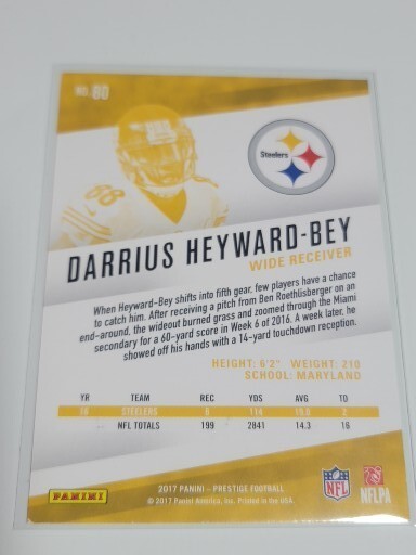 DARRIUS HEYWARD-BEY 2017 Panini Prestige #80. STEELERS | eBay