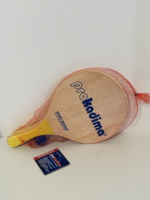 Pro Kadima Orginal Wooden Beach Paddle Ball Set 2 Paddles Game Tennis ...
