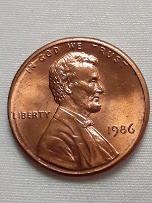 1986 NO MINT MARK RARE Lincoln Penny * BRILLIANT * ( AU ) DOUBLE STRIKE ...