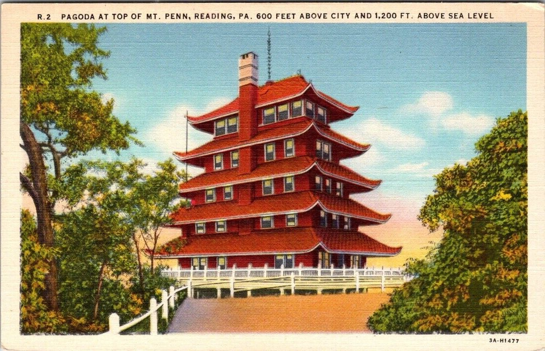Postcard Pagoda Reading Pennsylvania | eBay