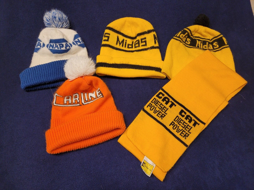 vintage lot of Automotive beanies Midas, Napa, Carline Muffler, Cat ...