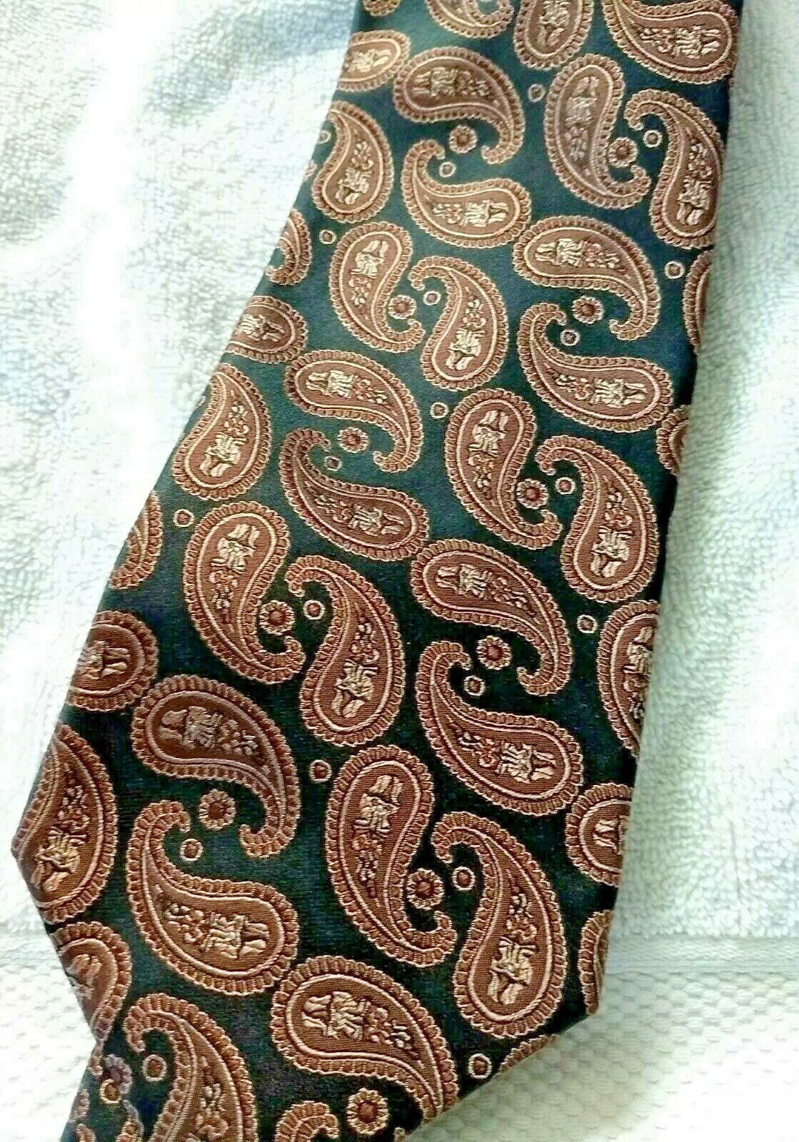 Alexandre of London Tie Black Paisley100% Silk 3.75" W 58" L Savile Row ...