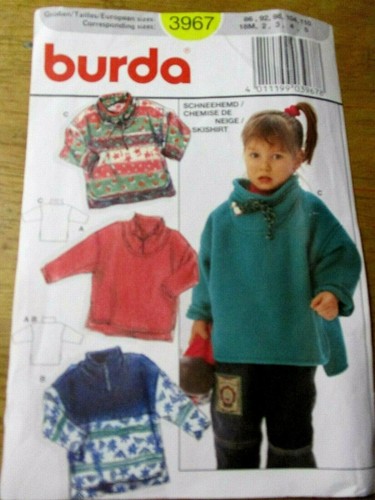 BURDA SEWING PATTERN NO. 3967 GIRLS WINDCHEATER SIZE 2,3,4,5 UNCUT ...