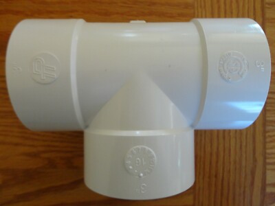 PTI 3" x 3" x 3" Hub PVC Straight Tee T DR35 SW Sewer HHH Pipe Fitting ...
